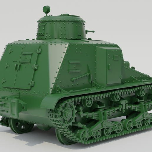 🇯🇵 Type 95 So-Ki Armored Railroad Tankette + 2 Tankmen (Japan, WW2)・ 3D ...