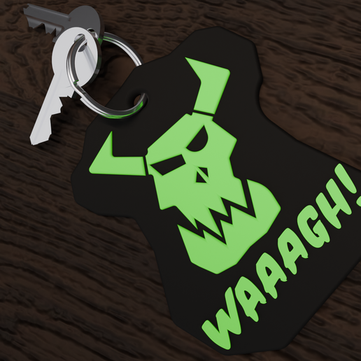 🗝️ WAAAGH! Ork Keychain – Multicolour STL・ STL File for 3D printing・Cults