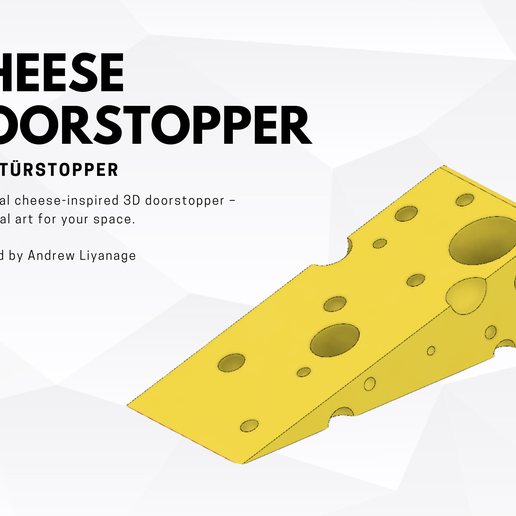 STL file Cheese Doorstopper 🧀 (3MF)・Template to download and 3D print・Cults