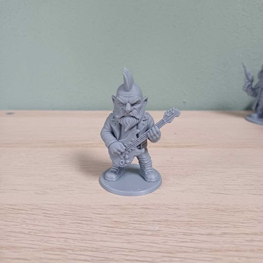 🪨 Punk Rock Gnome with Electric Guitar・ STL File for 3D printing・Cults