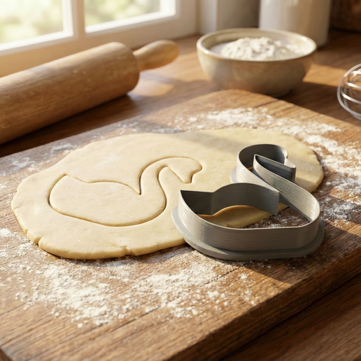 🦢 Swan Cookie Cutter STL – 3D Printable Swan Shaped Biscuit Cutter・ STL ...