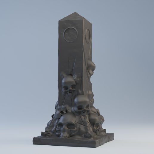 💀 SKULL OBELISK・ STL File for ・Cults