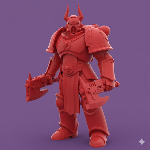 🔨 Kharn the Betrayer 3D Model, War hammer 40K character, sci-fi ...