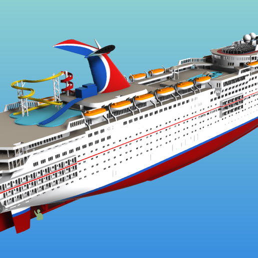 🚢 CARNIVAL ECSTASY cruise ship 3d printable model・ STL File for ・Cults