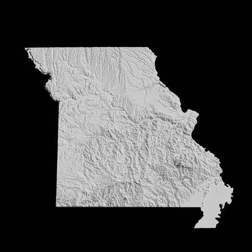 🇺🇸 USA State of Missouri Topographic Map - 3D Terrain Elevation ...