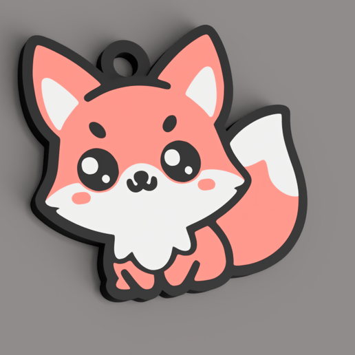 STL file Fox key fob 🦊 ・3D printable model to download・Cults