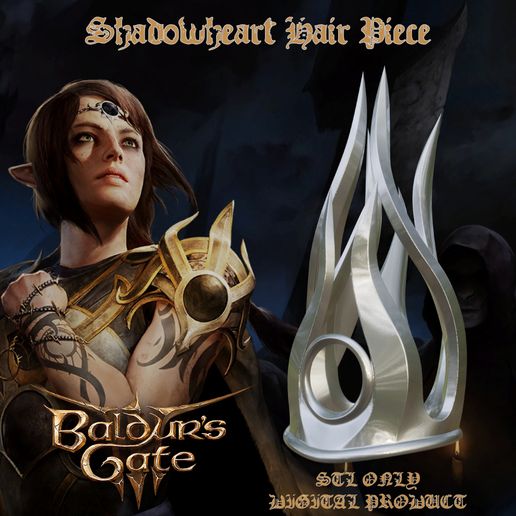 Файл 3D Shadowheart Hair Piece Baldur's Gate 3 💇 ・Модель для загрузки и ...