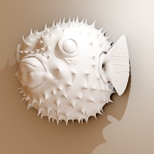 STL file puffer fish head wall mount stl 🐠 ・3D printable model to ...