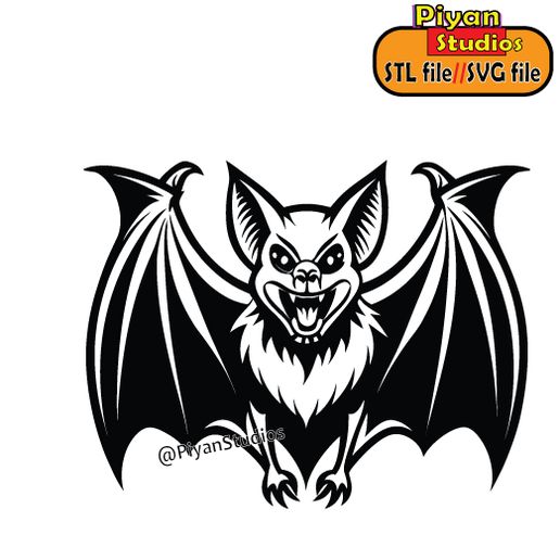 STL file scary bat svg, stl 🦇 (SVG)・Model to download and 3D print・Cults