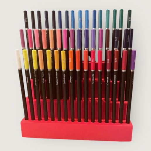 ️ Large 48 Colored Pencil Caddy with Back Storage・ STL File for 3D ...