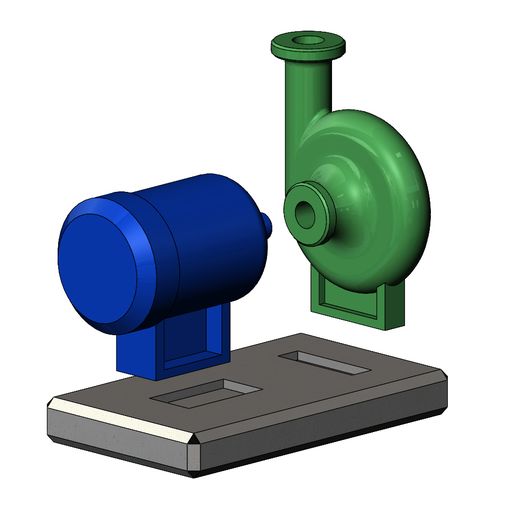 🚧 Miniature motor and pump model props・ STL File for ・Cults