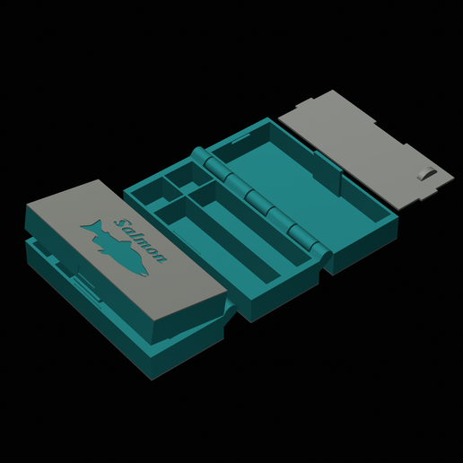 📦 salmon box for fishing baits / print in place・Free STL File for ・Cults