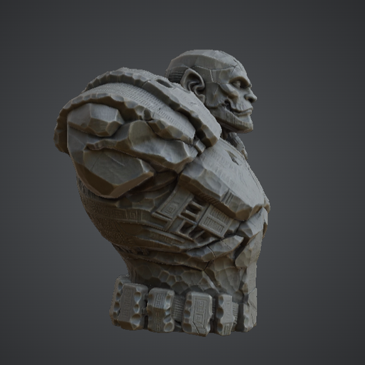 👤 Stone Juggernaut Warrior Bust・Free STL File for 3D printing・Cults