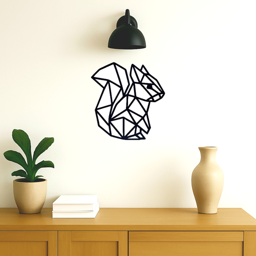 🗿 Squirrel wall decoration・ STL File for 3D printing・Cults