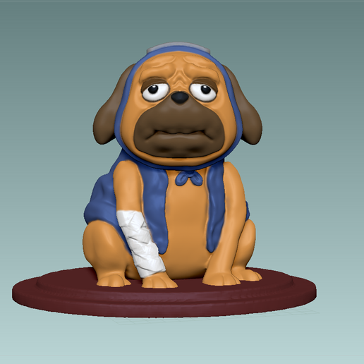 STL file pakkun the pug dog from naruto anime 🐶 ・Model to download and ...