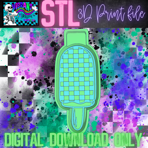 👨‍🎨 Checkered Popsicle STL Freshie Housing・ 3D File for 3D printing・Cults