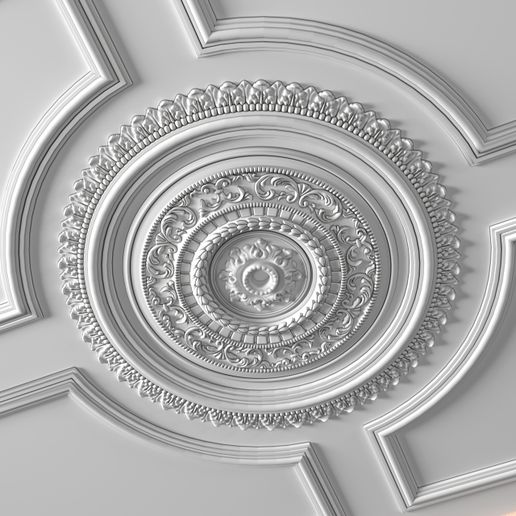 🏵️ Ceiling set classic style.Classic coffered illuminated ceiling・ STL ...