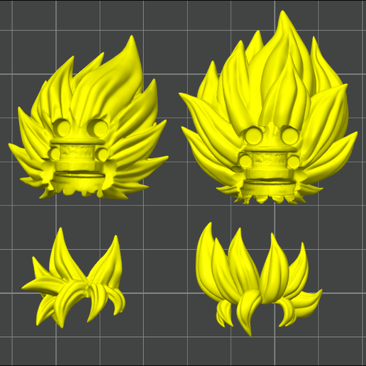 💇 Hair Goku transformations compatible with sh figuarts・ STL File for ...