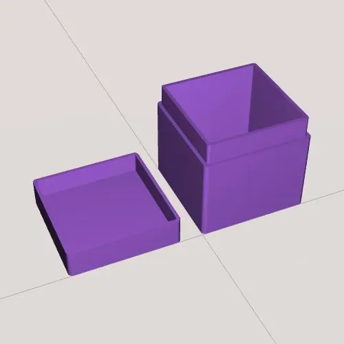 🟪 Square box with lid・ STL File for 3D printing・Cults