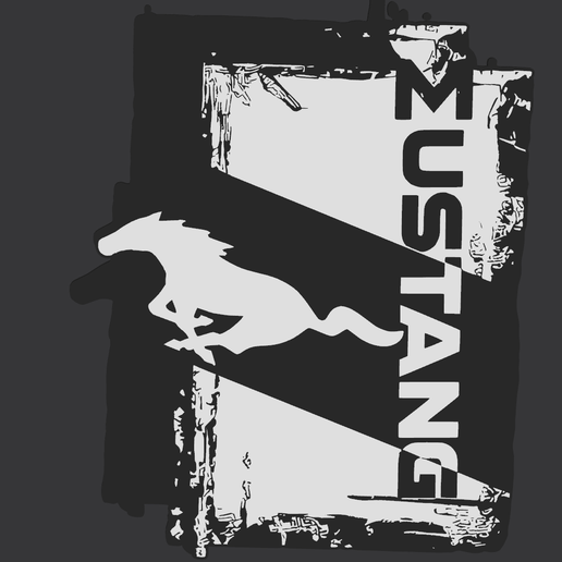 🐎 Mustang Sign・ 3MF File for 3D printing・Cults
