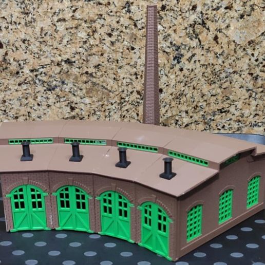 🏠 Model railroad round house shed circa 1900s European Spur n・ STL File ...
