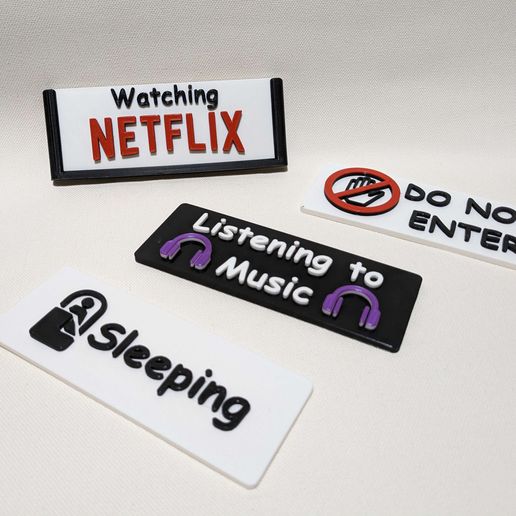🚪 Customizable/Interchangeable Door Status Sign・ 3MF File for 3D ...