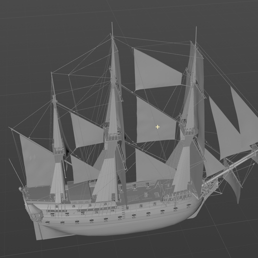 🚢 [Ação Naval] Modelo digital do veleiro Rotterdam・Arquivo OBJ para ...