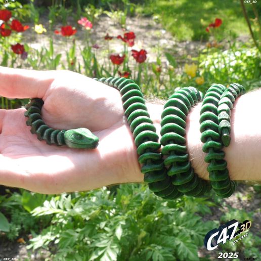 🐍 Long Flexi Snake・ STL File for 3D printing・Cults