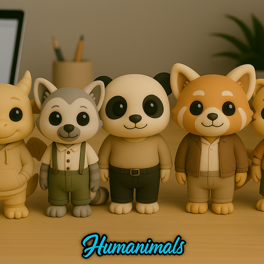 🐼 Asian Wildlife Bundle - Humanimals Collection・Бесплатный 3D для 3D ...