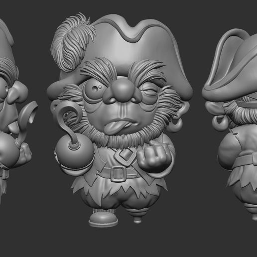 🏴‍☠️ Stylized Pirate Hook Chibi – 3D Printable Miniature Collectible ...