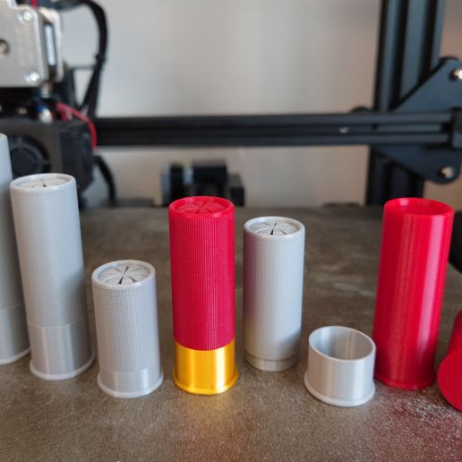 ⚽ 12 Gauge Shotshell Pack replicas and snap caps・Free STL File for ・Cults