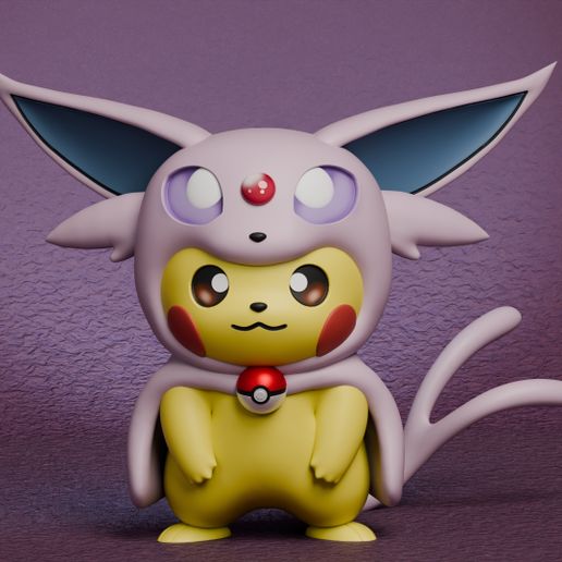 🐉 Pokemon - Pikachu Espeon Cosplay New Version・ STL File for 3D ...