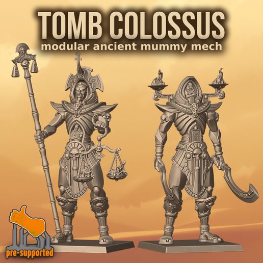 🪦 Tomb Colossus - Modular Undead Egyptian Statue・ 3D File for 3D ...