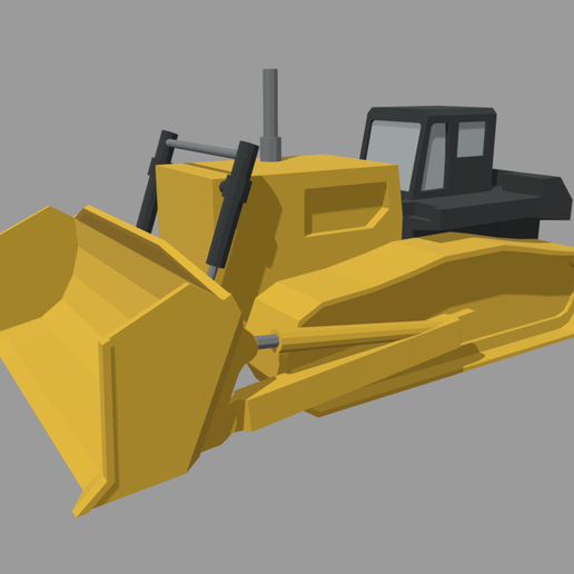 🚜 Low Poly Hydraulic Bulldozer // Design 01・ STL File for 3D printing・Cults