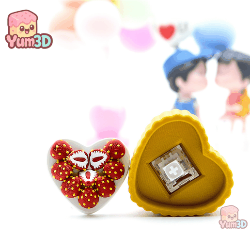 🍓 Yum3D Strawberry Tart Fidget Clicker Keychain - Cute Backpack ...