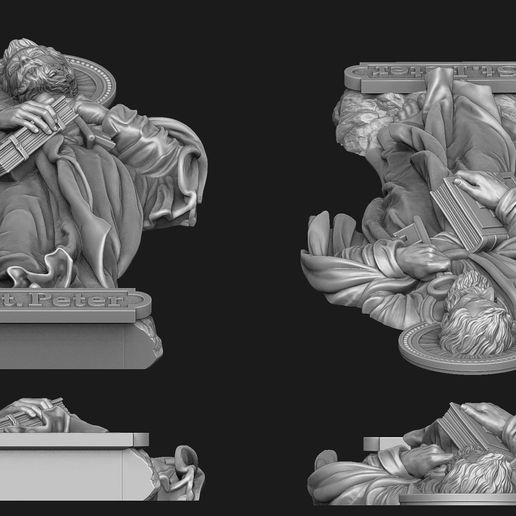 ️ Saint Peter Bas Relief・ STL File for 3D printing・Cults