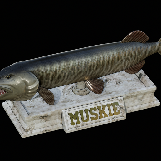 🐠 fish pike muskellunge muskie / Esox masquinongy open mouth statue ...