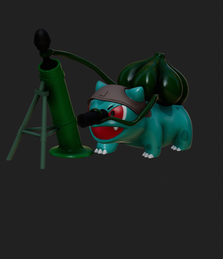 🪖 mortarman Bulbasaur・Free 3D File for ・Cults