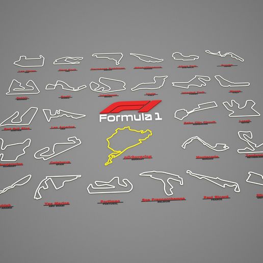👤 F1 Circuits・ STL File for 3D printing・Cults