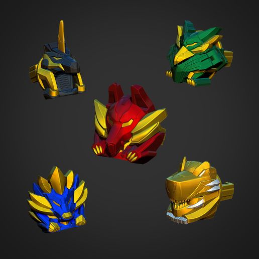 🎨 GOZYUGER MECHA HEAD RINGS FAN ART・ 3D File for 3D printing・Cults