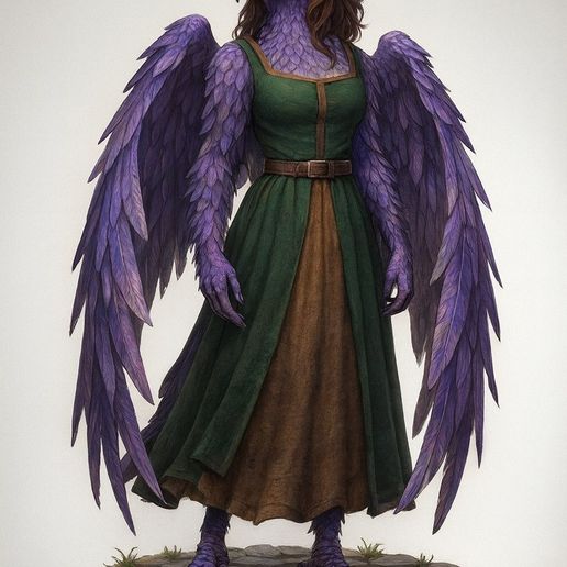 🎲 Aelin – 3D Printable DnD Aarakocra/Fae Harpy Miniature・Free STL File ...