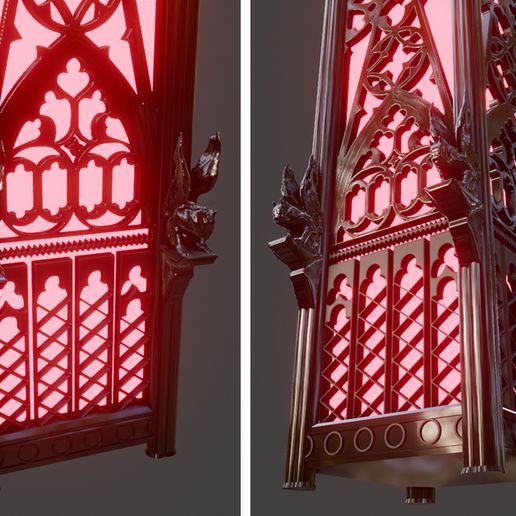 🔦 Magnificent Gothic Design Lamp with Gargoyles・ STL File for 3D ...