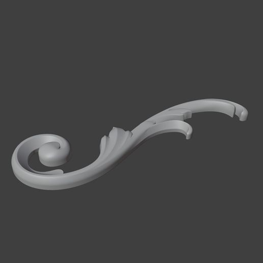 📜 Acanthus Scroll Applique STL for CNC | Decorative Scroll Relief ...