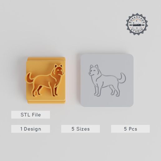 🍪 Siberian Husky Stamp Set, 5 Sizes, Clay & Cookie Motif, Pet Puppy ...