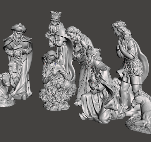 🎄 christmas crib, nativity scene, 9 figures, nativity・ OBJ File for 3D ...