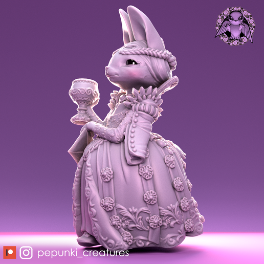 STL file Duchess bunny DND Mini 🦸 ・3D print design to download・Cults