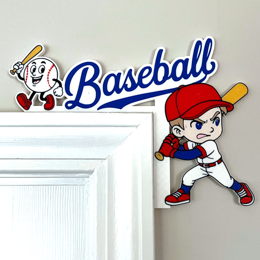 ⚾ Baseball Boy Door Corner – Light Skin Tone | Multi-Color AMS Ready ...