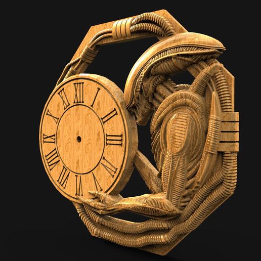 👽 Alien Wall Clock CNC・ STL File for 3D printing and CNC machining ...