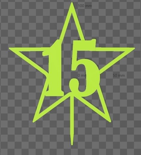 👽 Topper 15 años・Archivo STL para Impresión 3D・Cults