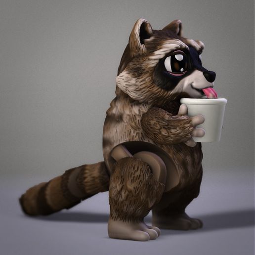 🎲 Fred the Racoon・Free STL File for 3D printing・Cults